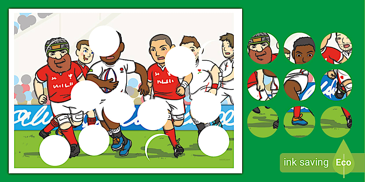 Rugby Sticker Puzzle - Fix the Picture Activity - Twinkl