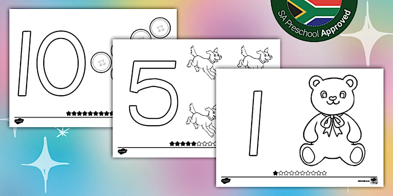 Preschool Numeracy: Colour Sheets 1-10 (Teacher-Made)