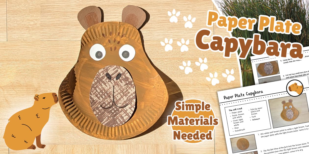 Paper Plate Capybara Craft