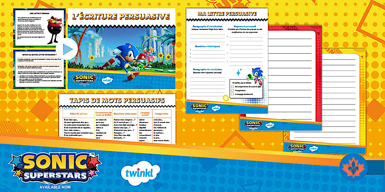 FREE! - Sonic: Letter to Eggman Persuasive Writing Activity French