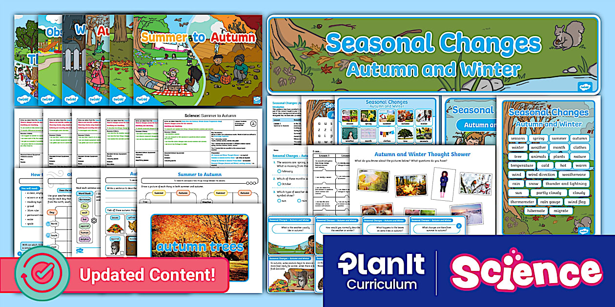 Y1 Science Seasonal Changes Autumn and Winter Unit Pack
