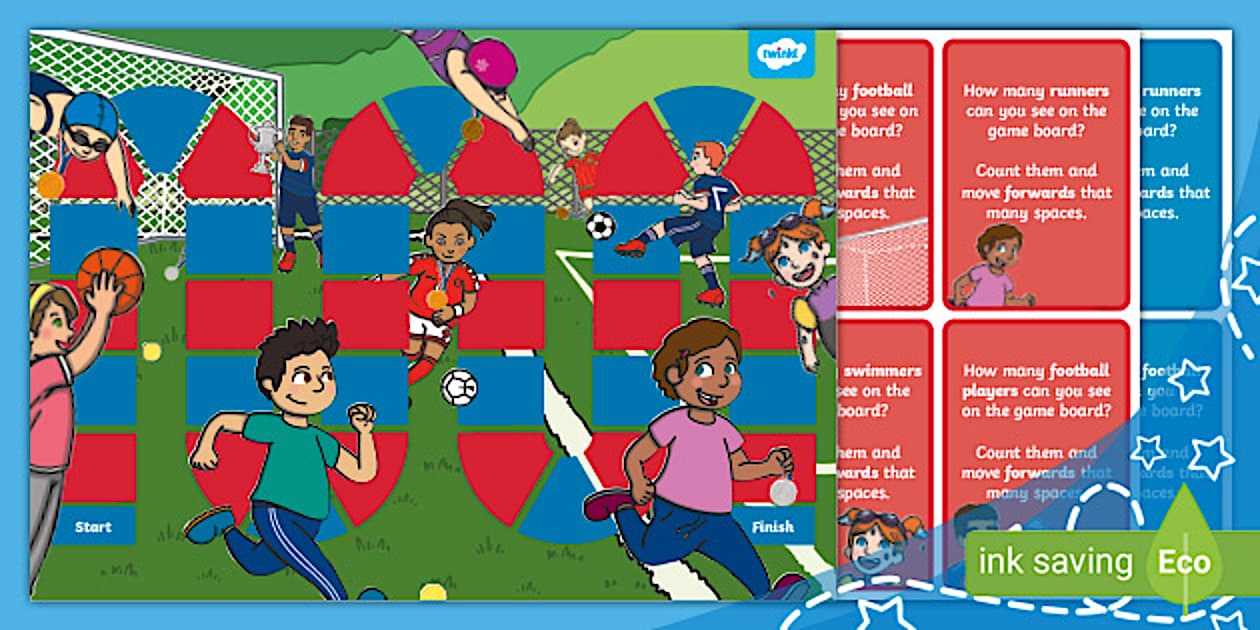 Sports Counting Board Game 1 - 12 (teacher made) - Twinkl