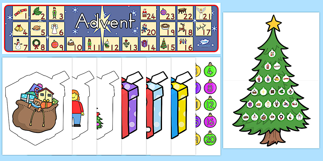 Ready Made Advent Display Pack (Teacher-Made) - Twinkl