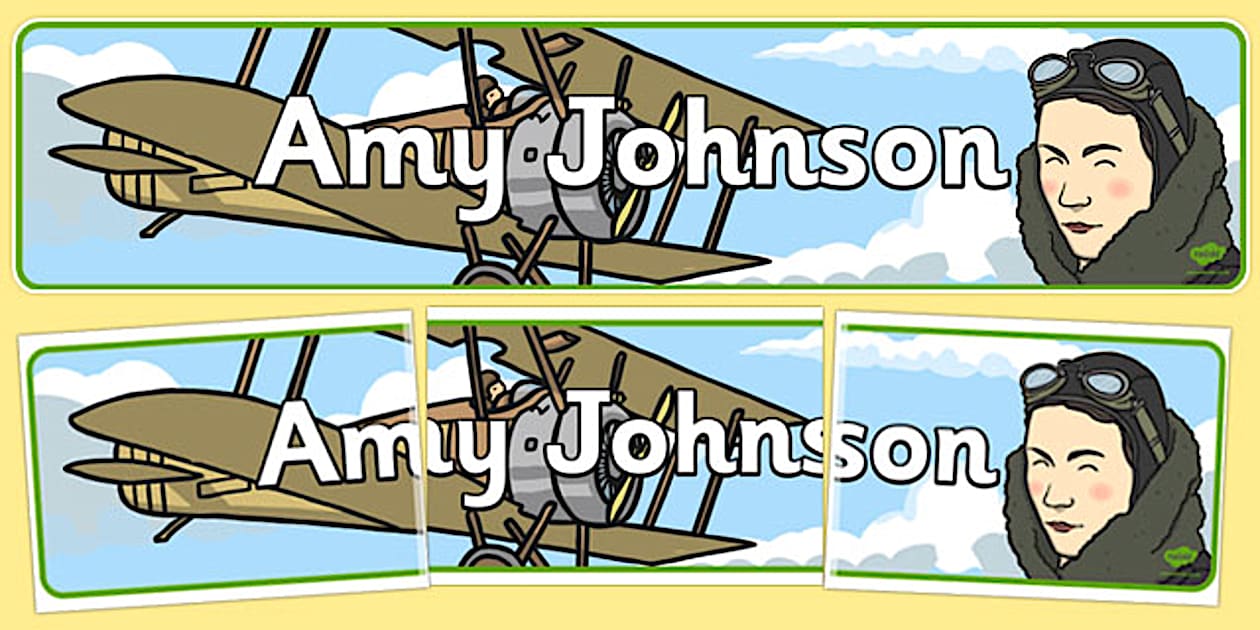 Amy Johnson Display Banner (teacher made) - Twinkl