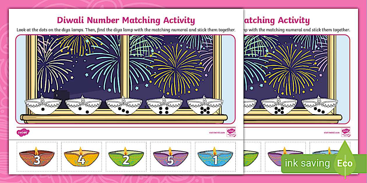 👉 Diwali Number Matching Activity (teacher made) - Twinkl