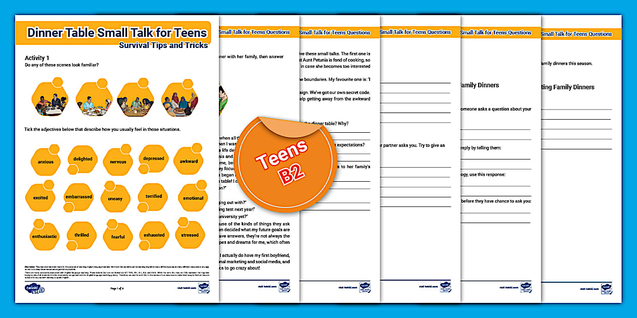 Twinkl ESL Dinner Table Small Talk Tips (teacher made)