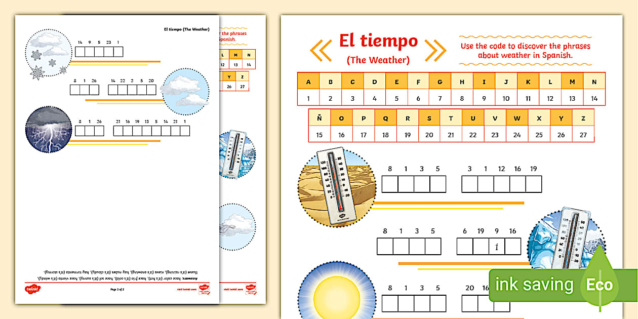 👉 Spanish KS2 Code Breaker Activity Sheet: Weather