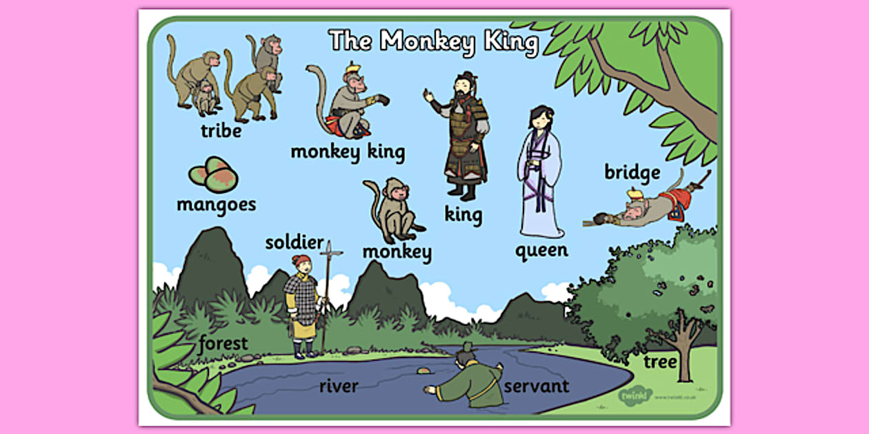 The Monkey King Buddhist Story Word Mat (teacher made)