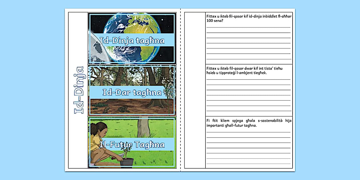 Jum id-Dinja Flapbook (teacher made) - Twinkl