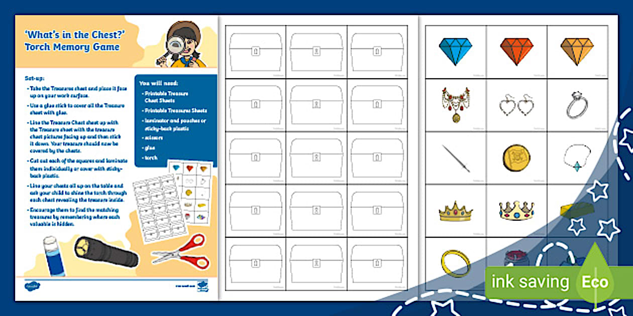 What's in the Chest?' Torch Memory Game (teacher made)