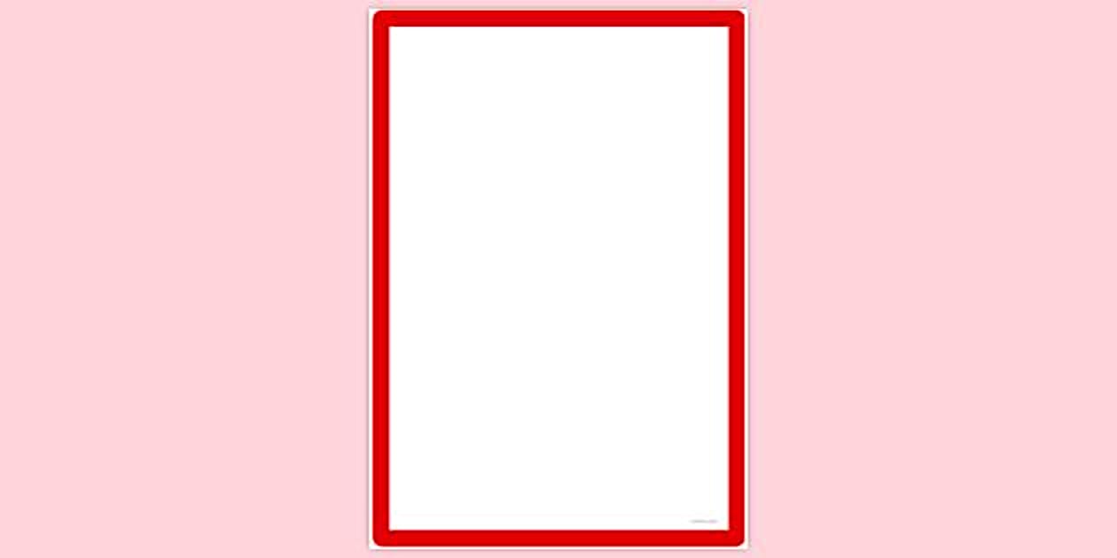 Simple Blank Page Border Red | Page Borders | Twinkl