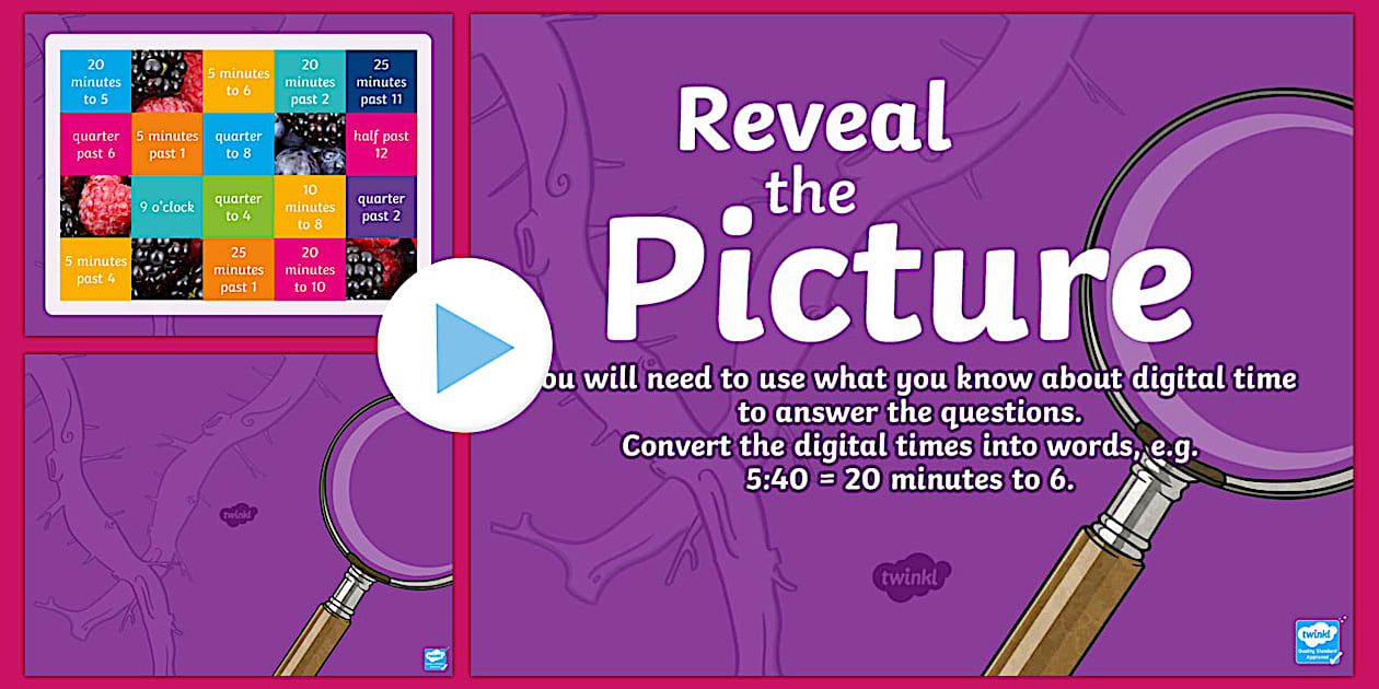 Converting Digital Time Reveal the Picture Plenary Activity