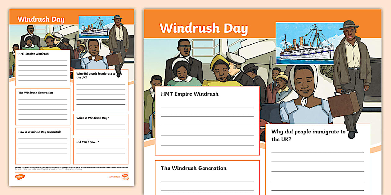 Windrush Day Fact File Template (teacher made) - Twinkl