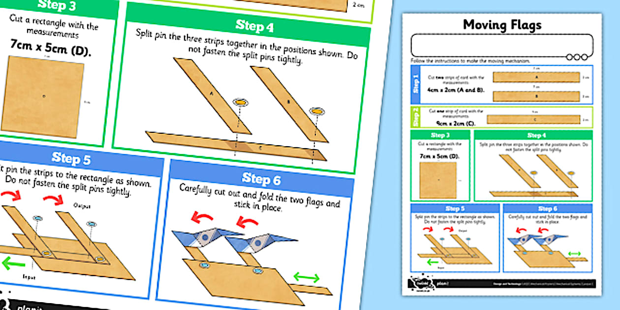 Making Levers and Linkages: Moving Flags Worksheet / Worksheet