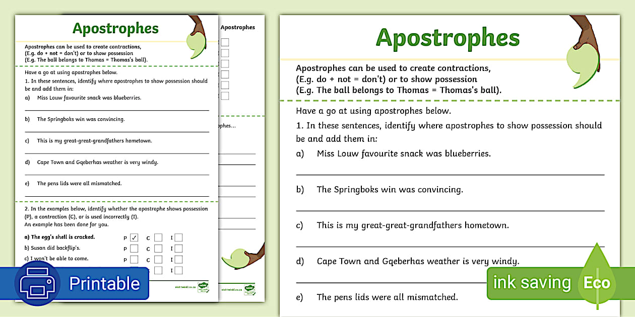 Punctuation Worksheets - Twinkl South Africa