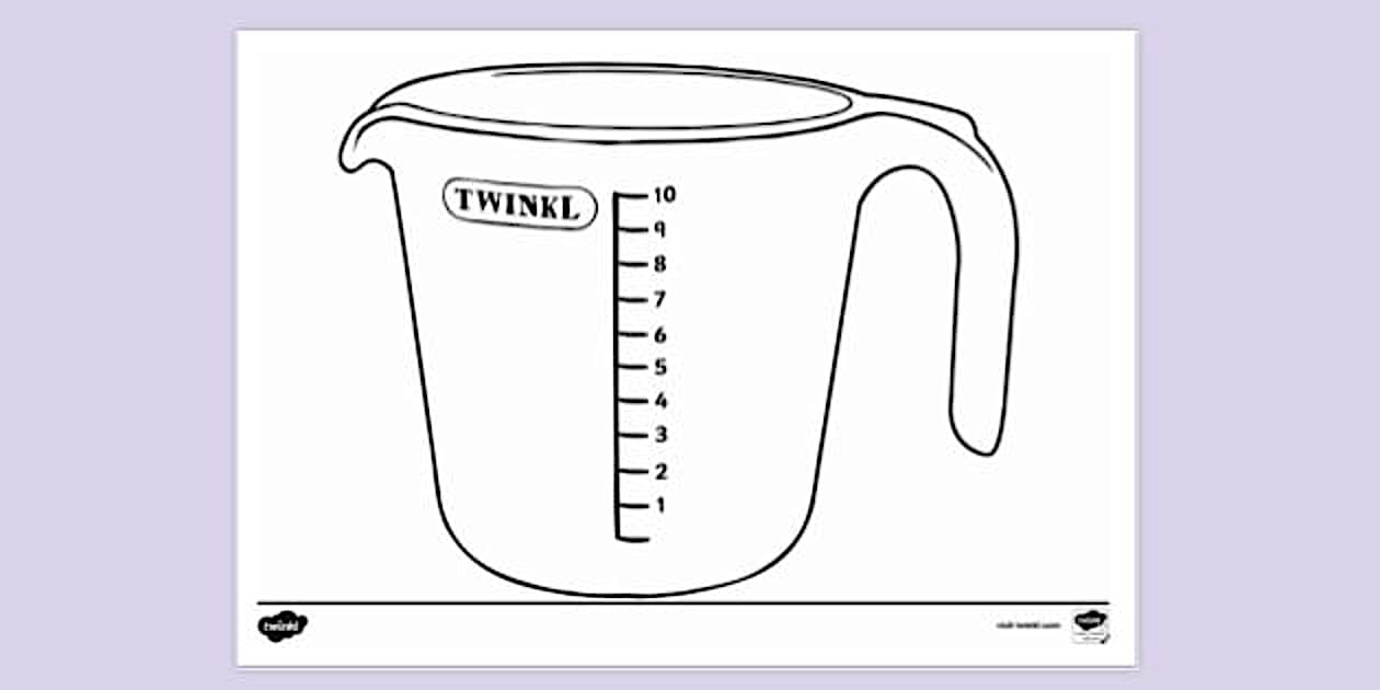 Measuring Jug Colouring Sheet | Colouring Sheets - Twinkl