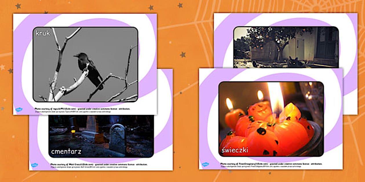 Materiały na gazetkę ścienną Halloween po polsku - zdjęcia
