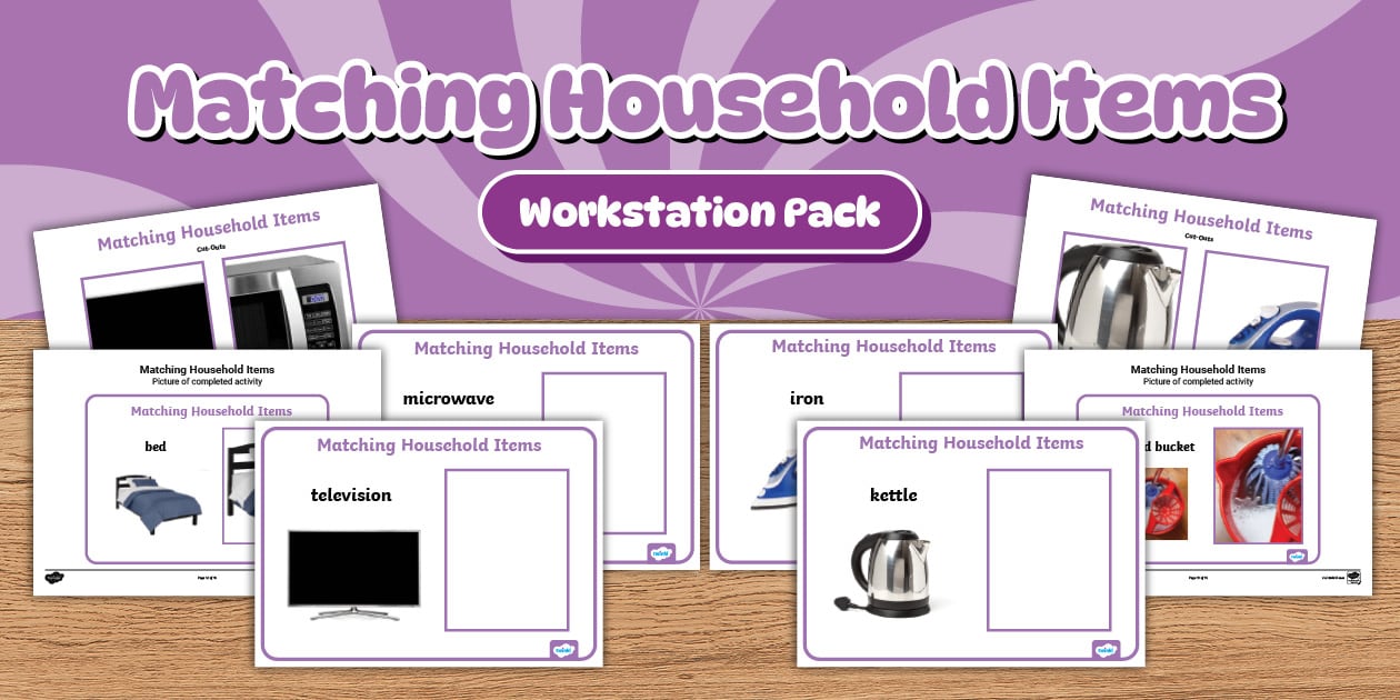 Workstation Activity Pack Matching Household Items