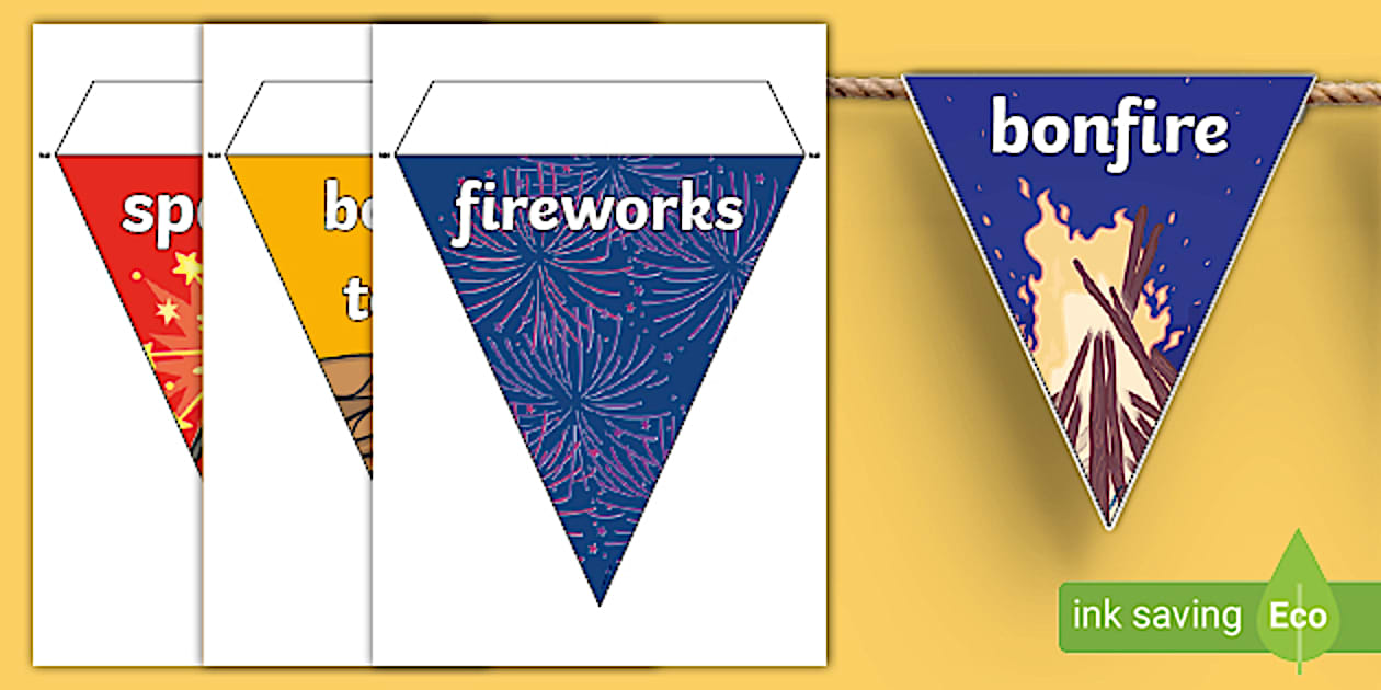 Bonfire Night Display Photo Bunting (Teacher-Made) - Twinkl