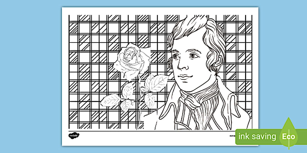 Robert Burns Mindfulness Colouring Sheet (teacher made)