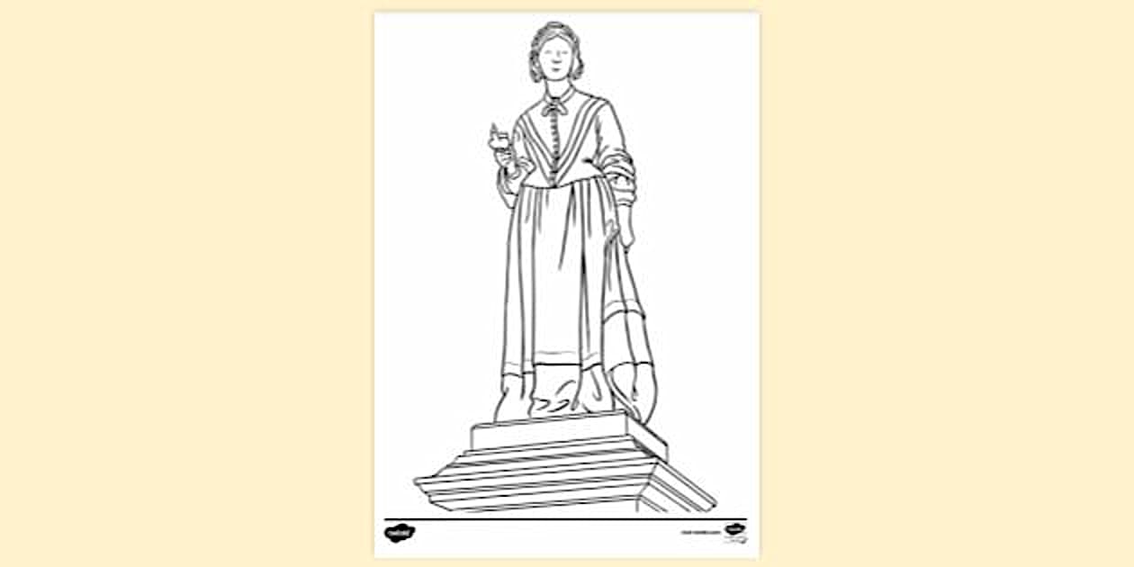 Florence Nightingale Statue Colouring Sheet (teacher made)