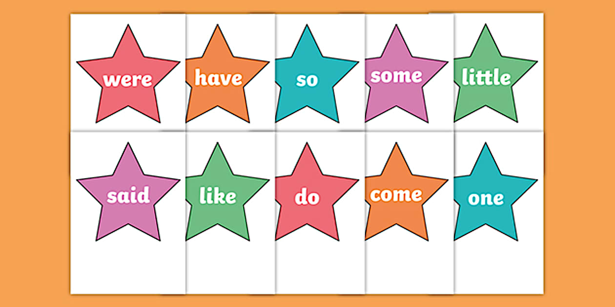 Editable Phase 4 Tricky Words on Stars Display Cut-Outs