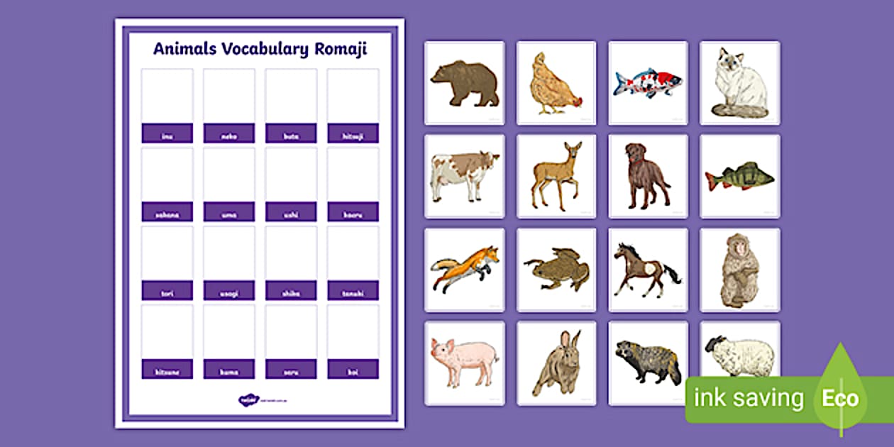 Animals Matching Mat Japanese