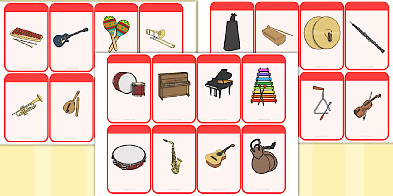 Musical Instrument Flashcards (Image Only) (teacher made)