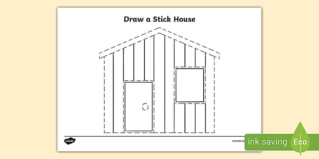 Draw a Stick House Pencil Control Activity | Twinkl - Twinkl