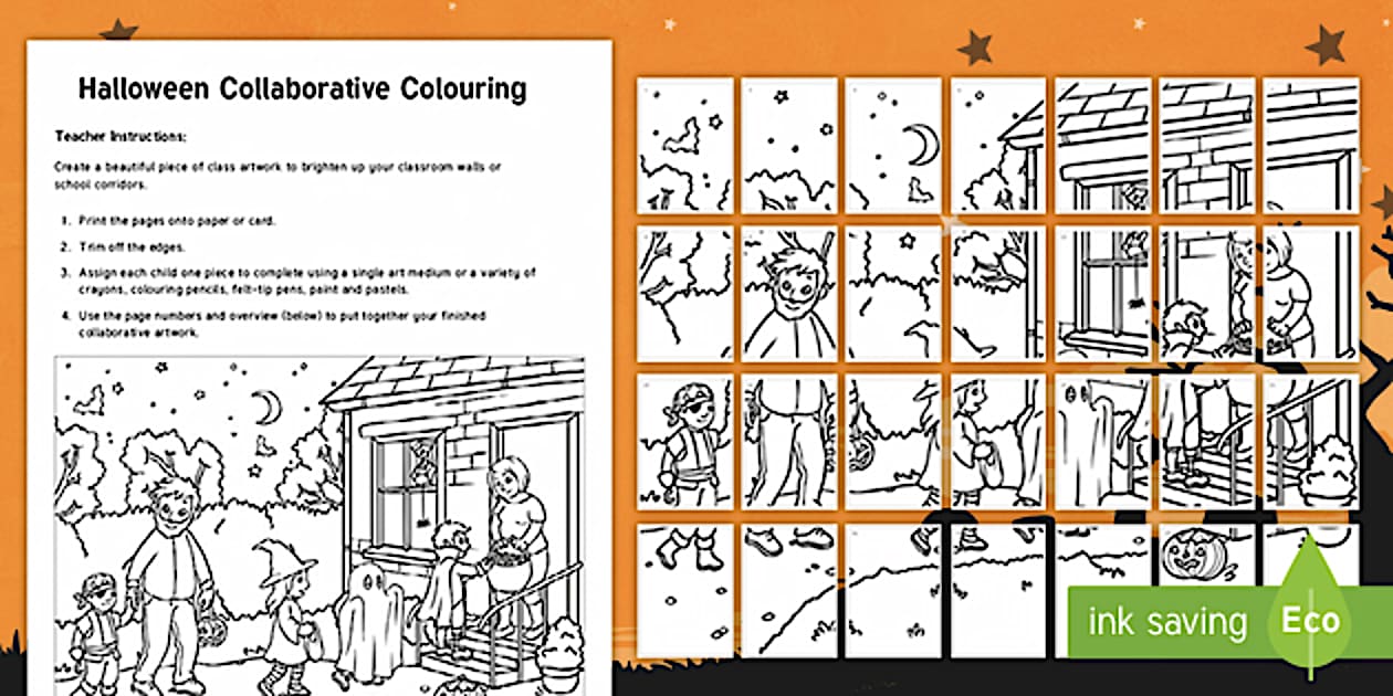 KS1 Halloween Collaborative Art Activity Pack (teacher made)