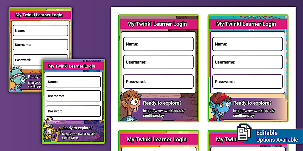 Twinkl Spelling App Learner Login Notes for Home - Twinkl