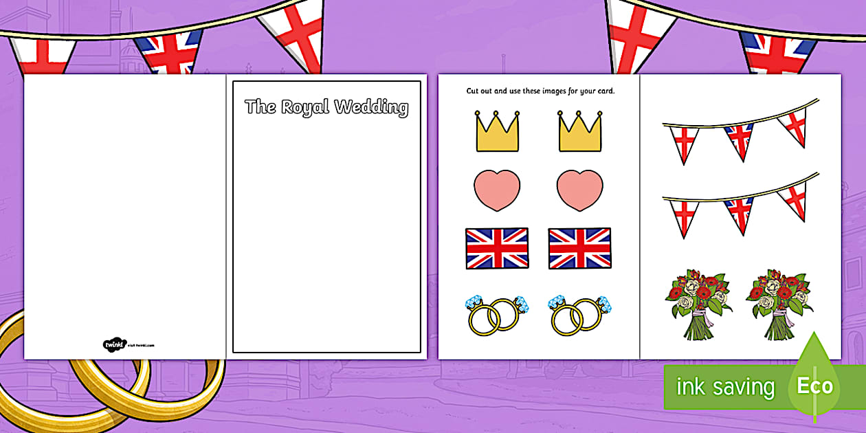 Design a Royal Wedding Card Activity (teacher made) - Twinkl