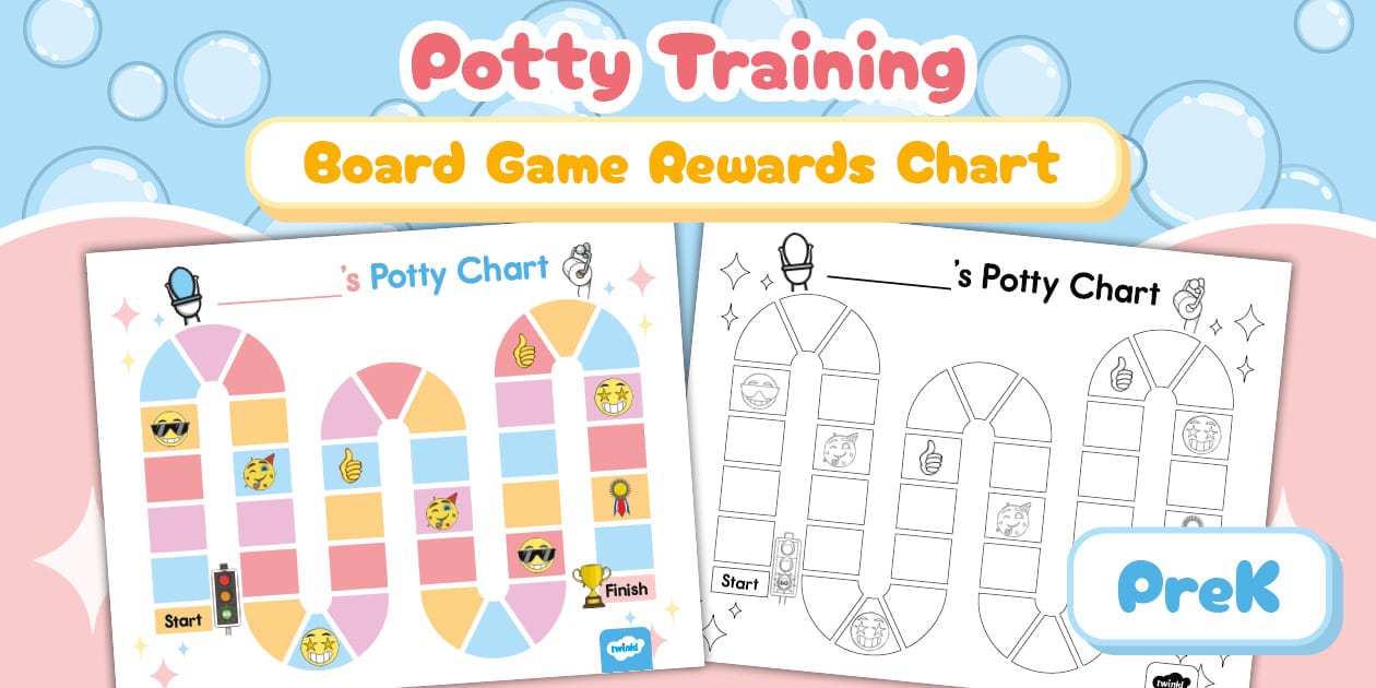 Potty Training Board Game Style Rewards Chart - Twinkl