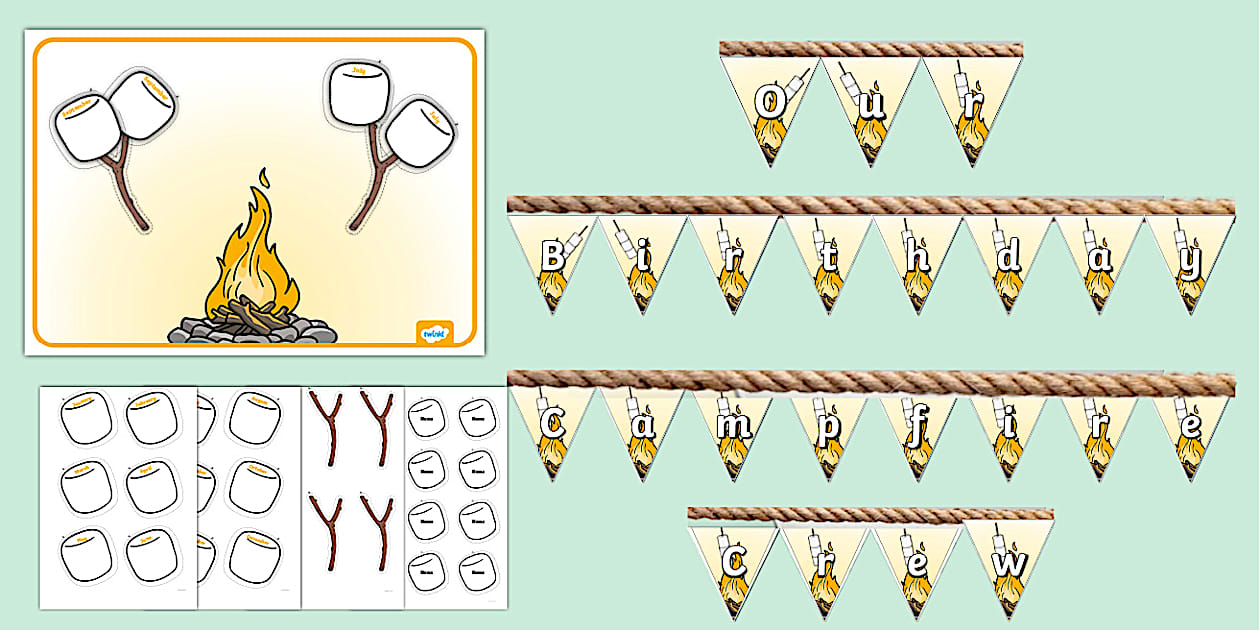 Campfire Birthday Display (teacher made) - Twinkl