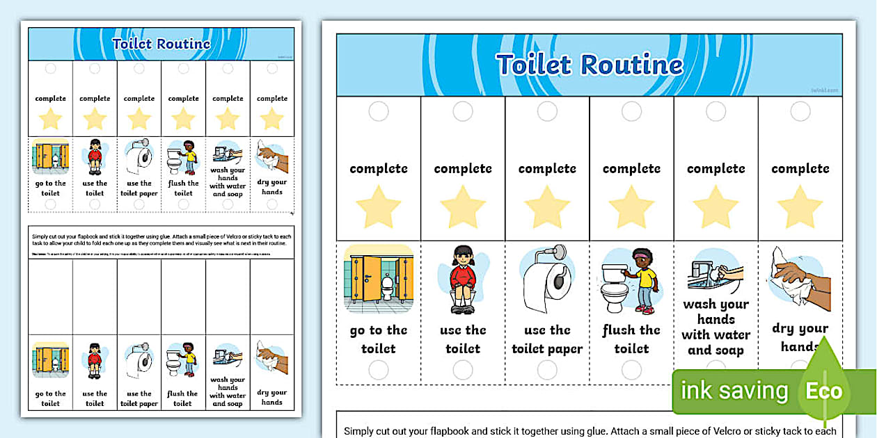 Toilet Visual Routine Flapbook (Hecho por educadores)