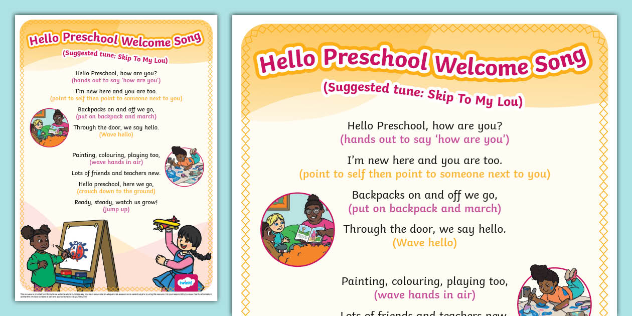 Hello Preschool Welcome Song (With Actions) (teacher made)