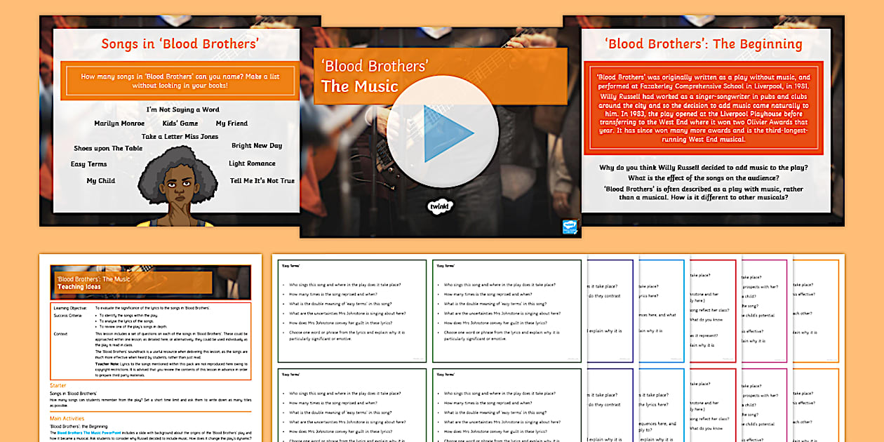 GCSE 'Blood Brothers': The Music Lesson Pack - Twinkl