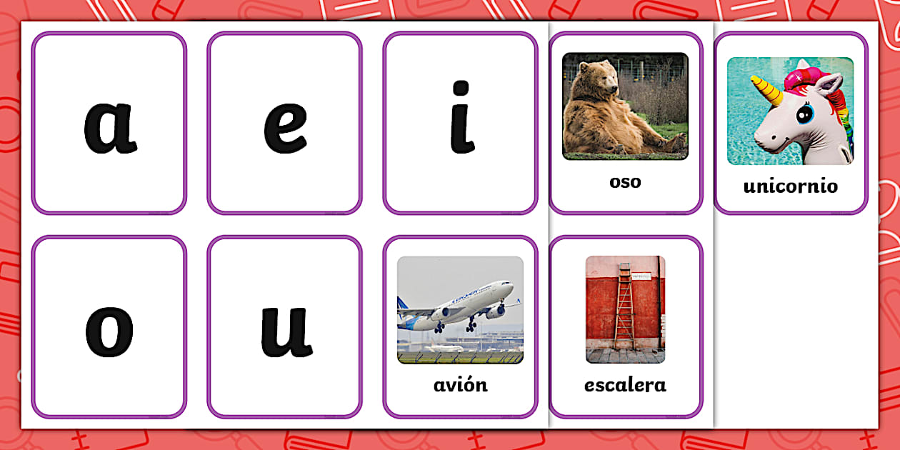 Tarjetas de Clasificación: Las Vocales (teacher made)