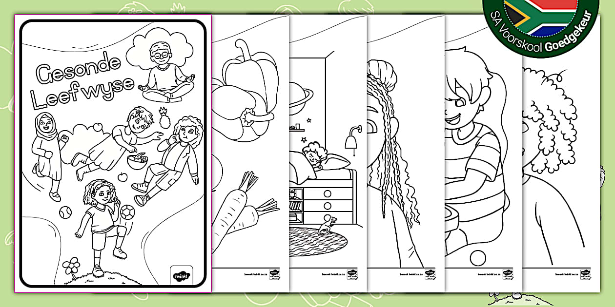 Gesonde Leefwyse: Inkleurbladsye (teacher made) - Twinkl