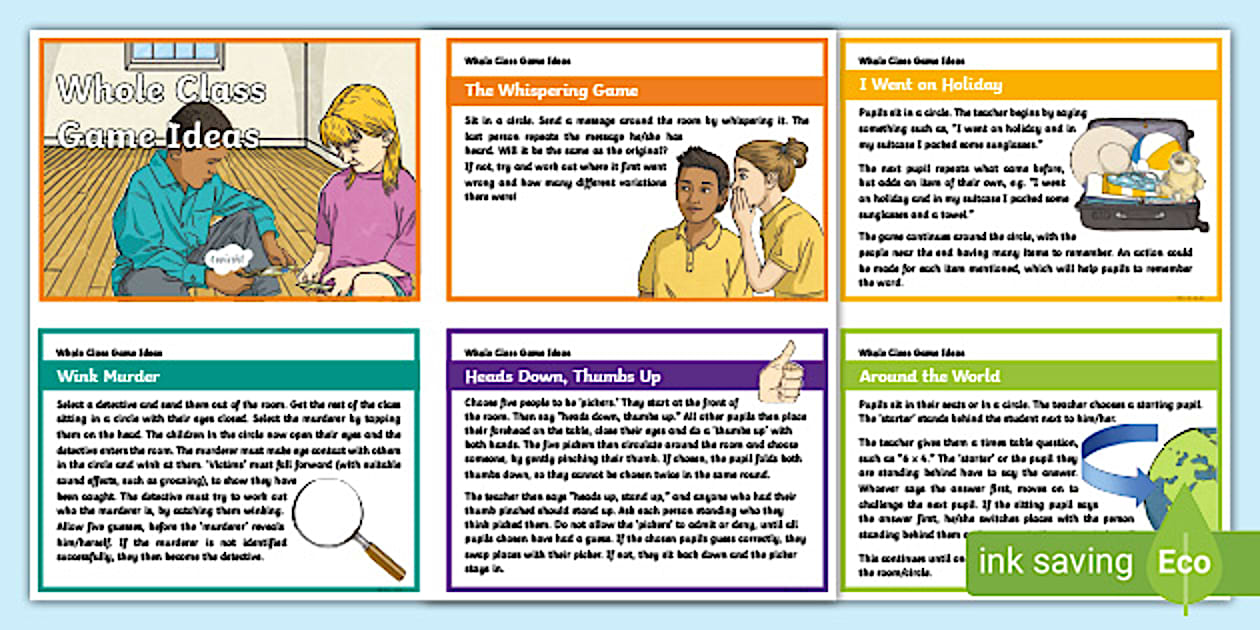 Whole Class Game Ideas - Classroom Activities (teacher made)