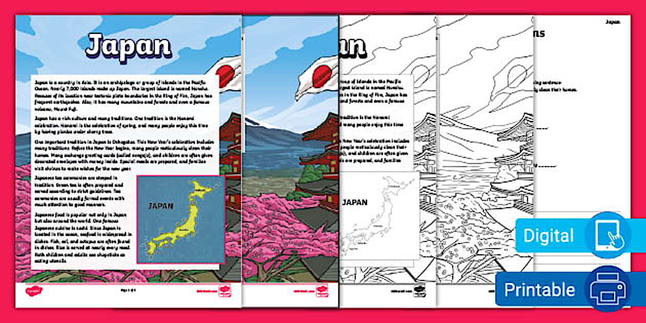 Japan Fifth Grade Reading Comprehension Worksheet - Twinkl