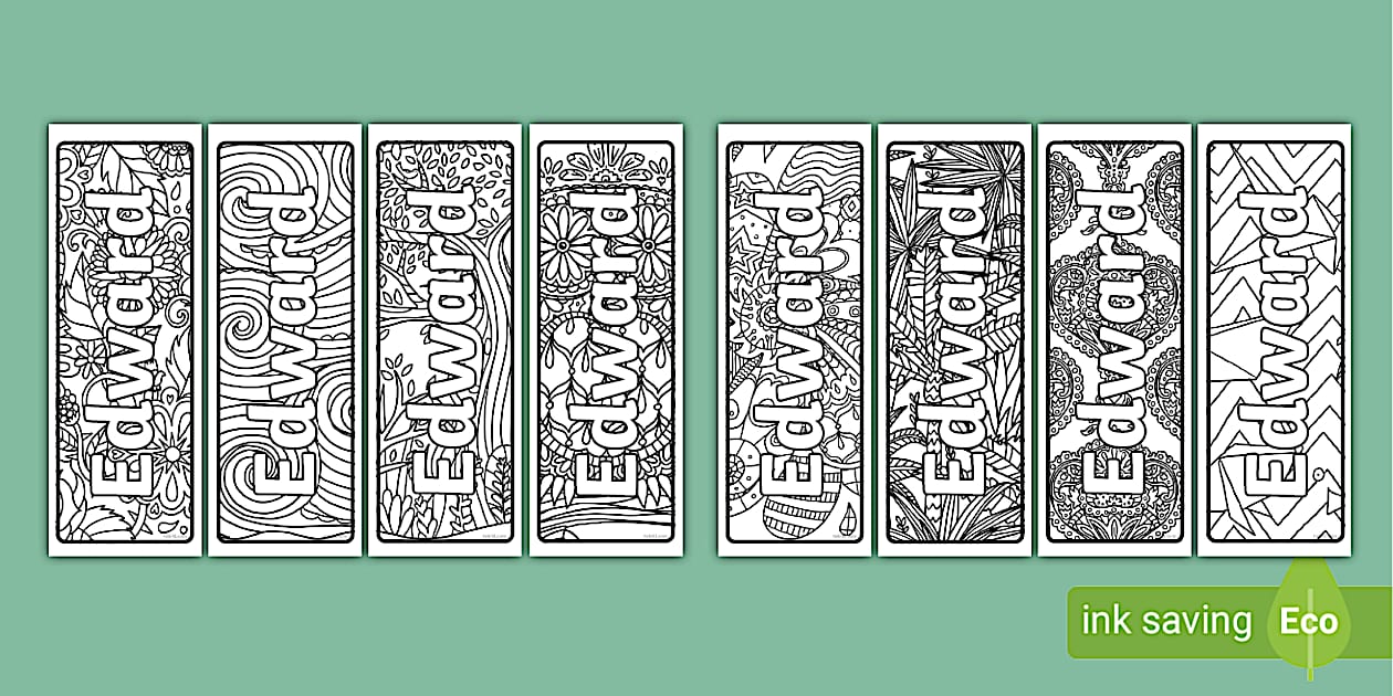 Edward Mindfulness Name Colouring Bookmarks | Twinkl | KS1