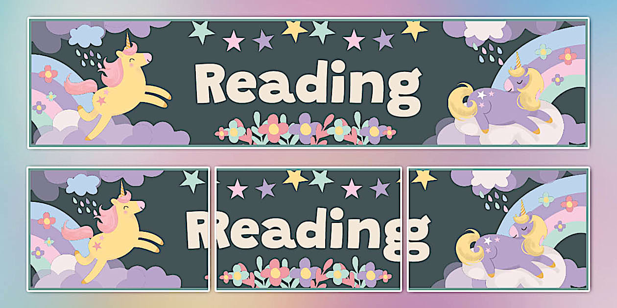 Unicorn-Themed Reading Display Banner (teacher made)