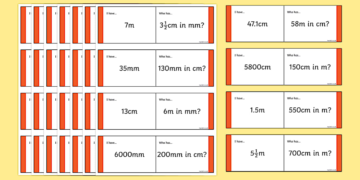 Editable Length Conversion Loop Cards (teacher made)