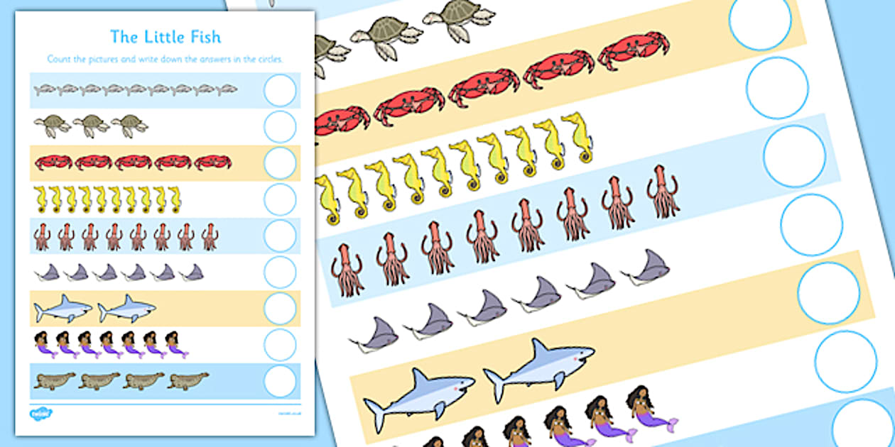 The Little Fish Counting Sheet (Teacher-Made) - Twinkl
