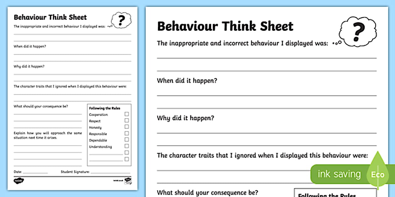 VIC Primary Think Sheet Writing Worksheet (professor feito)