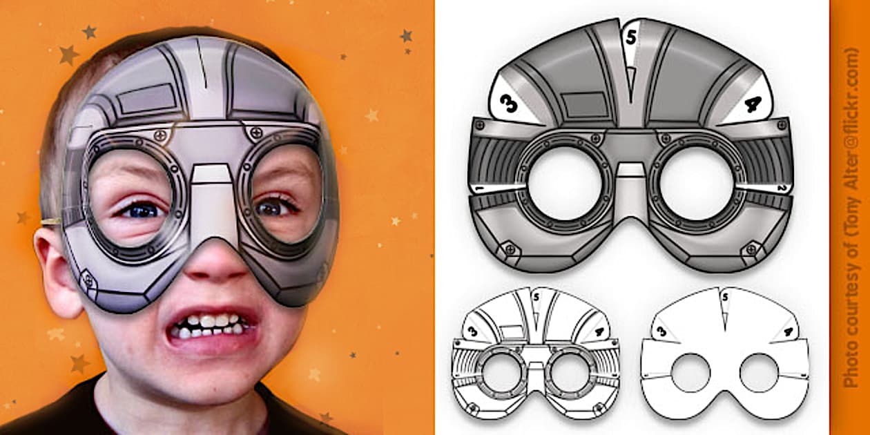 3D Halloween Robot Monster Mask (Teacher-Made) - Twinkl