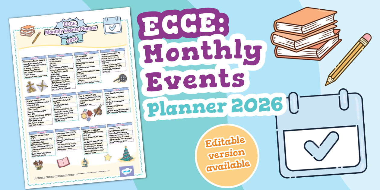 ECCE: Editable Monthly Events Planner 2026