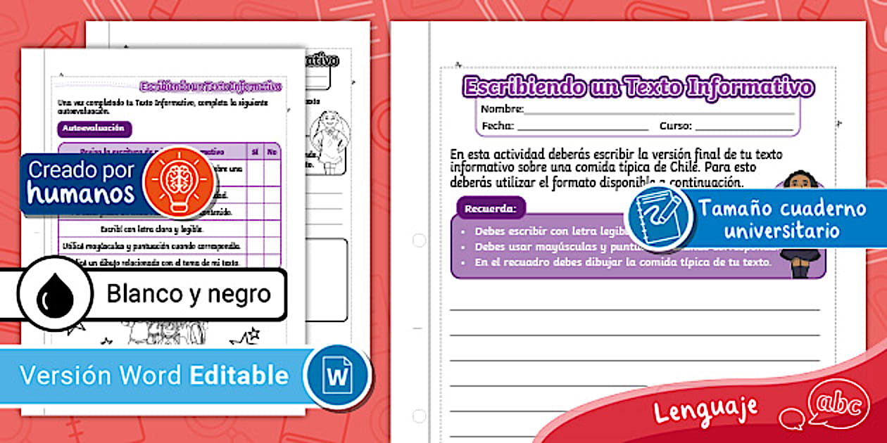 escritura | escribir | borrador | texto informativo | 3º
