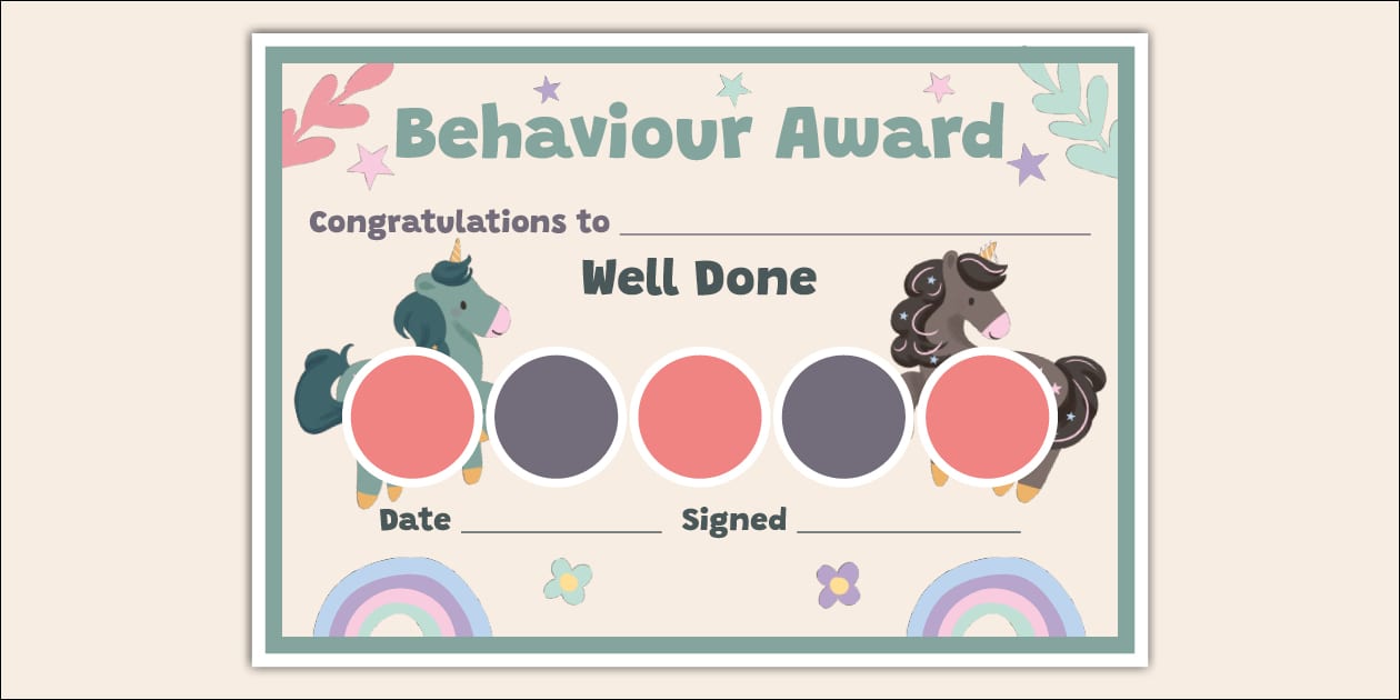 Unicorn Sticker Reward Certificate (teacher made) - Twinkl